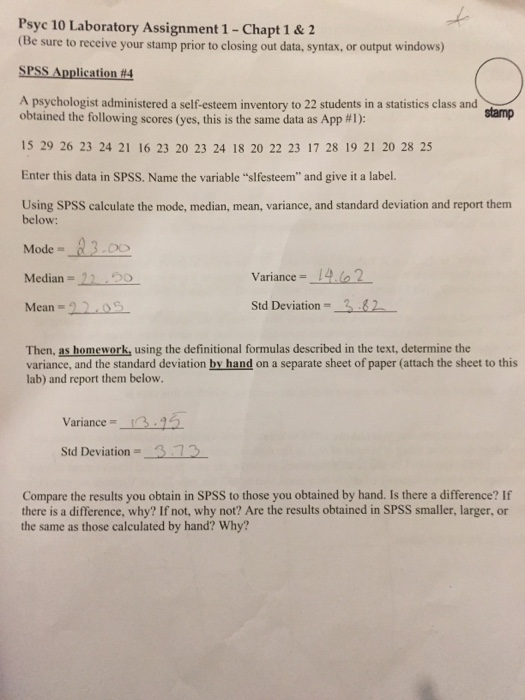 Solved Psyc 10 Laboratory Assignment 1 - Chapt 1&2 (Be sure | Chegg.com
