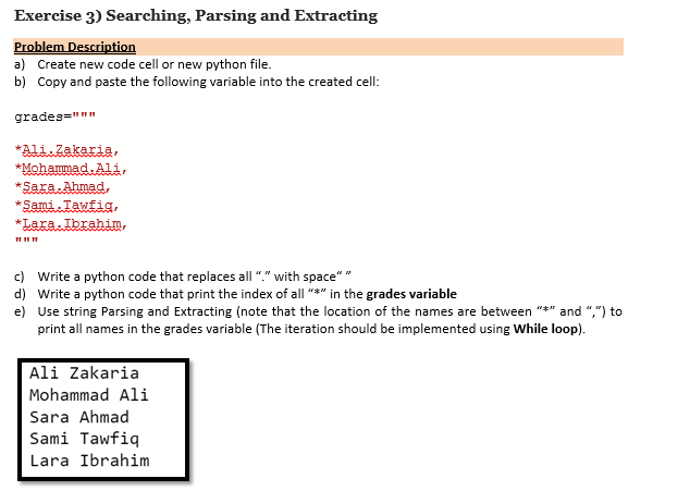 Solved Exercise 3) Searching, Parsing and Extracting Problem | Chegg.com