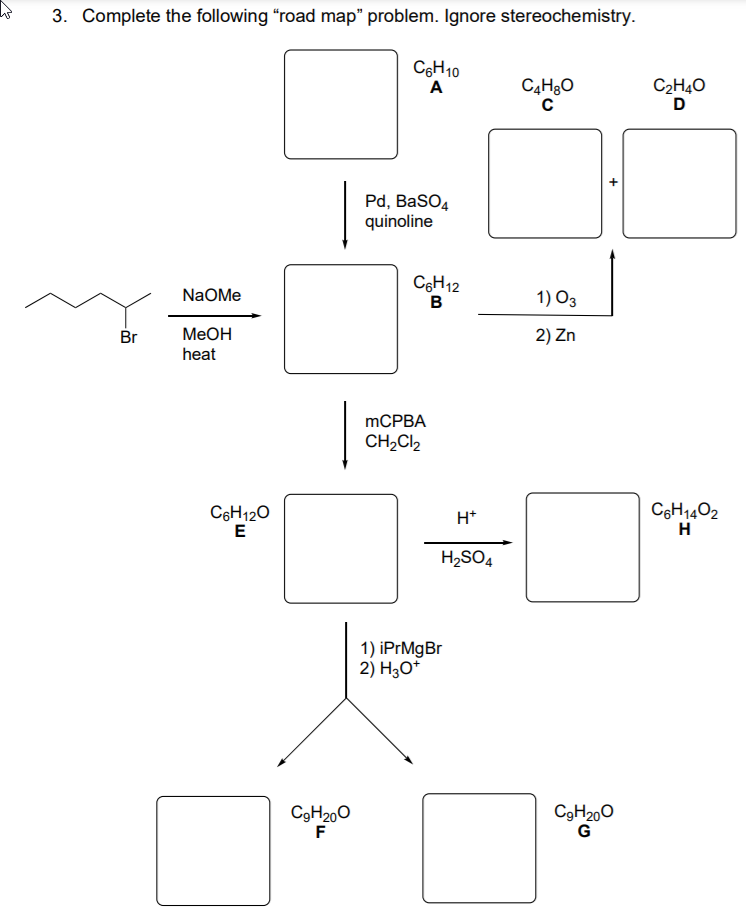Solved 3. Complete the following “road map" problem. Ignore | Chegg.com