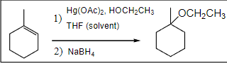 Solved 1) Hg(OAC)2,HOCH2CH3 THF (solvent) 2) NaBH4 | Chegg.com