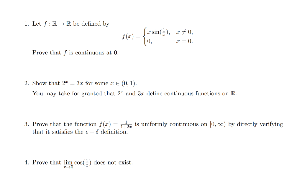 Solved 1. Let f: RR be defined by Sæsin(1), 270, f() = 10, | Chegg.com