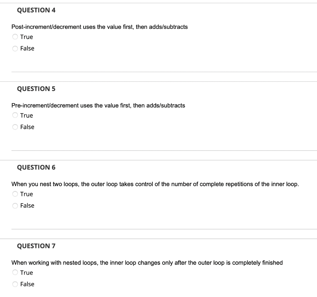 Solved Post-increment/decrement uses the value first, then | Chegg.com