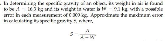 Solved . In determining the specific gravity of an object, | Chegg.com