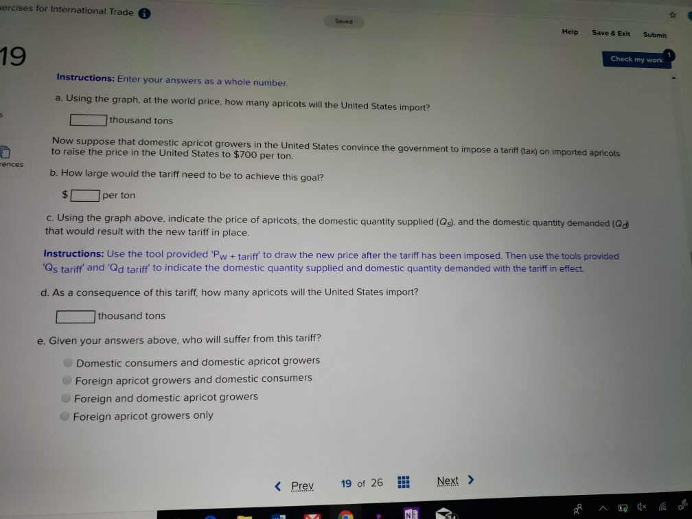 Solved Help Save & Exit S Tariffs Exercise1 The graph below | Chegg.com