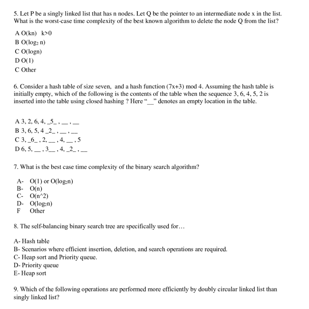 5. Let P be a singly linked list that has n nodes. | Chegg.com