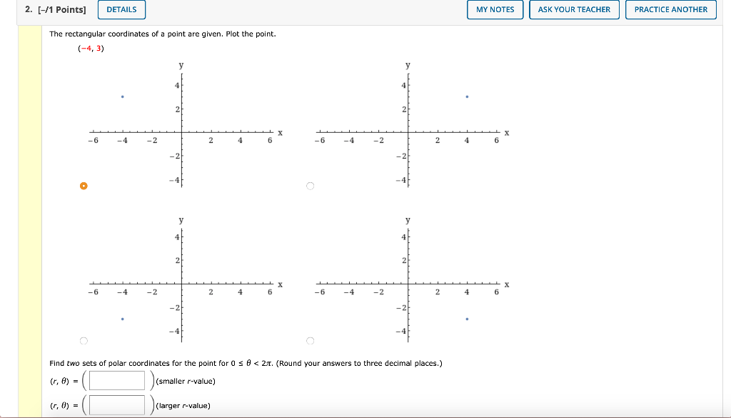 Solved 2. (-/1 Points) DETAILS MY NOTES ASK YOUR TEACHER | Chegg.com