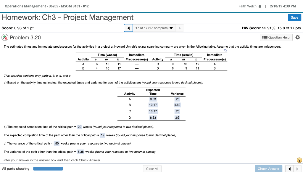 Solved Operations Management-36205-MSOM 3101 - 012 Faith | Chegg.com