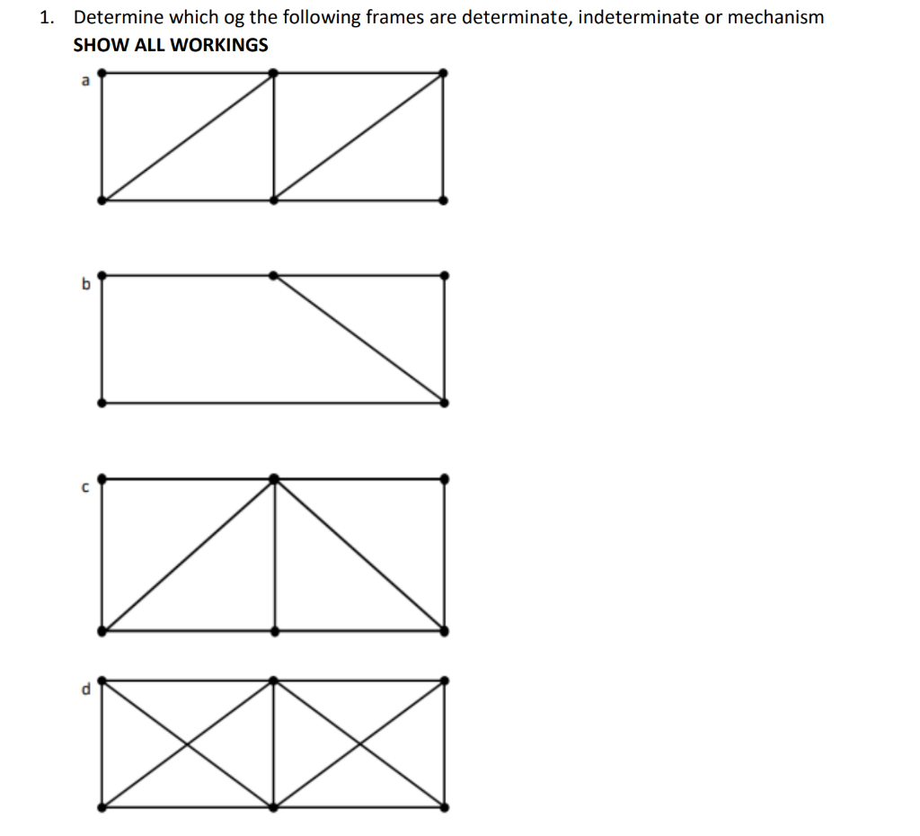 Solved 1. Determine which og the following frames are | Chegg.com