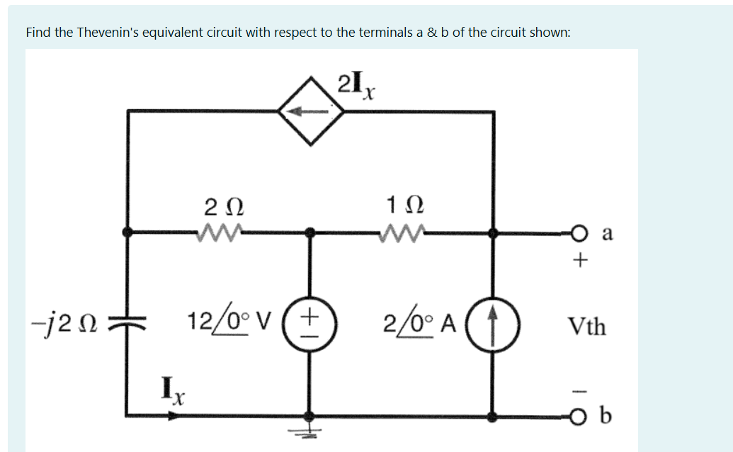 Solved Find the Thevenin's equivalent circuit with respect | Chegg.com