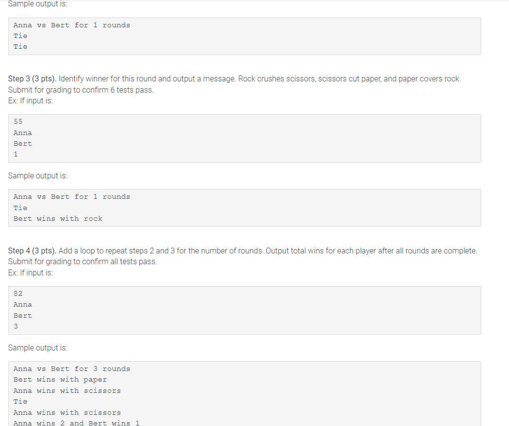 Solved import random ROCK = 0 PAPER = 1 SCISSORS = 2 # Read | Chegg.com