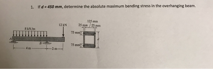 Solved I. If d = 450 mm, determine the absolute maximum | Chegg.com