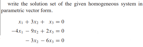 Solved write the solution set of the given homogeneous | Chegg.com