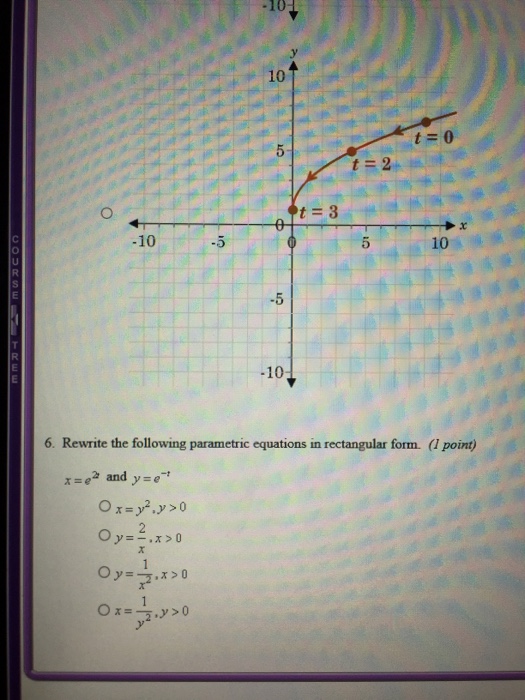 Solved Precalculus B Parametric Functions Test Page 1 Of