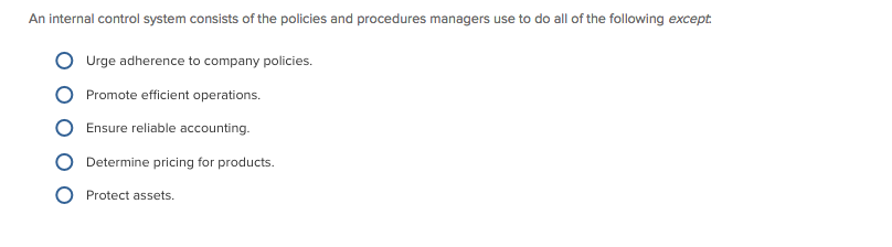 Solved An internal control system consists of the policies | Chegg.com