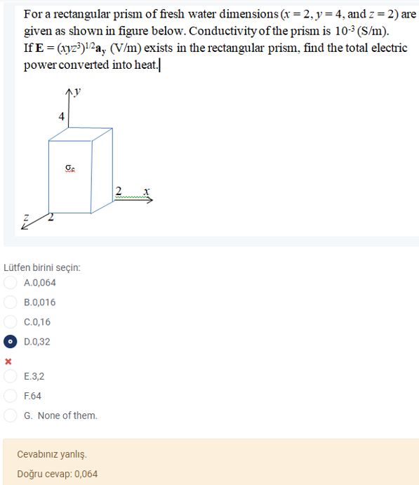 Solved For a rectangular prism of fresh water dimensions | Chegg.com