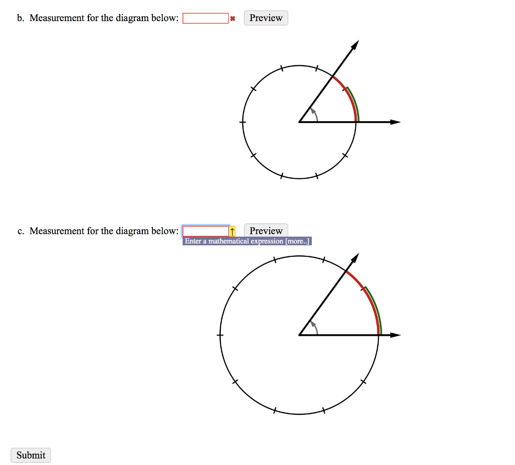 Solved b. Measurement for the diagram below: Preview o c. | Chegg.com