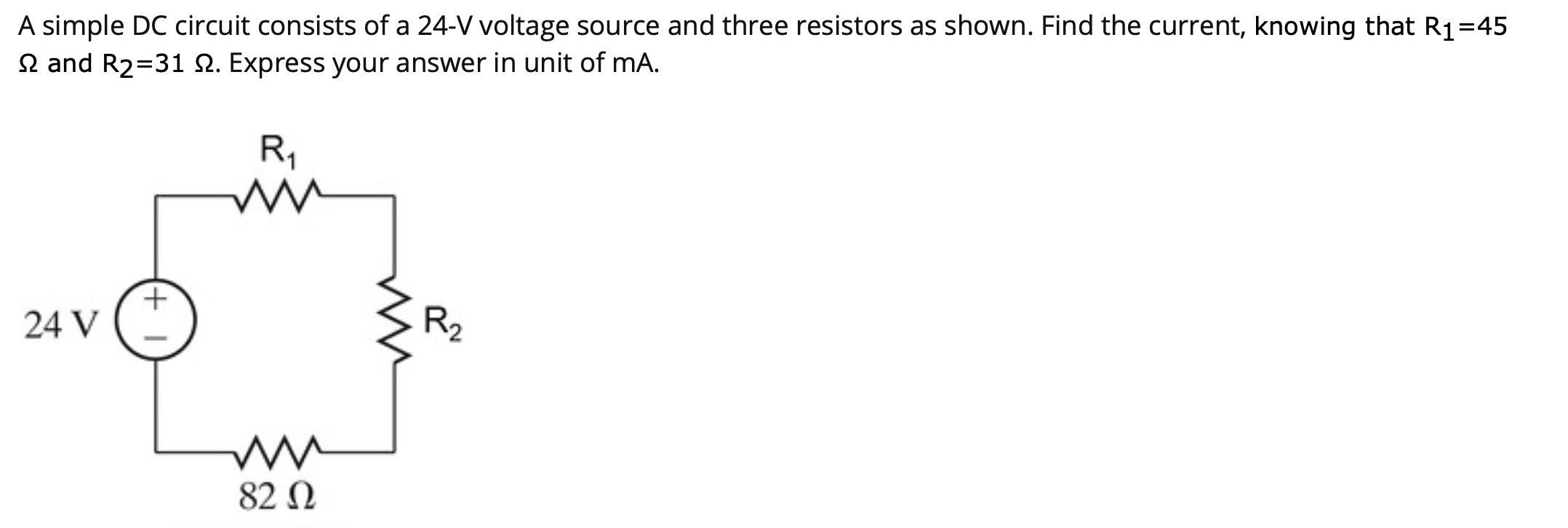 Solved A simple DC circuit consists of a 24-V voltage source | Chegg.com