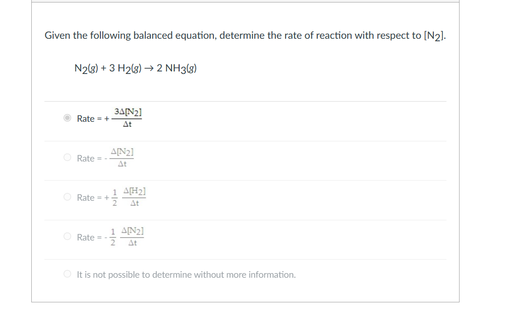 Solved Given the following balanced equation, determine the | Chegg.com