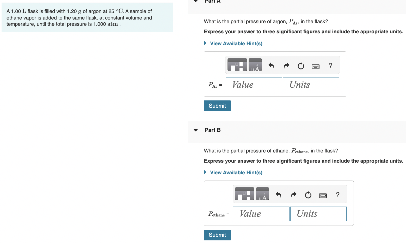 Solved A 1.00 L flask is filled with 1.20 g of argon at | Chegg.com
