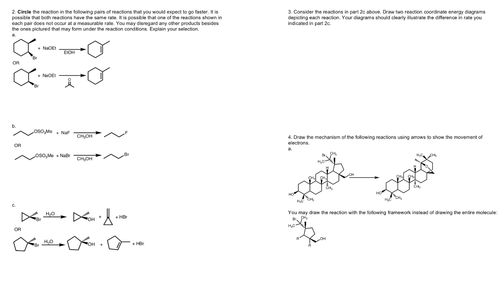 Solved 2. Circle the reaction in the following pairs of | Chegg.com