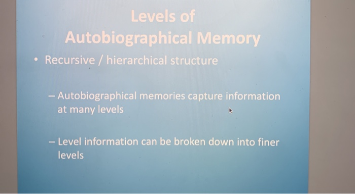 Solved In a paragraph summarize the chapter Autobiographical | Chegg.com