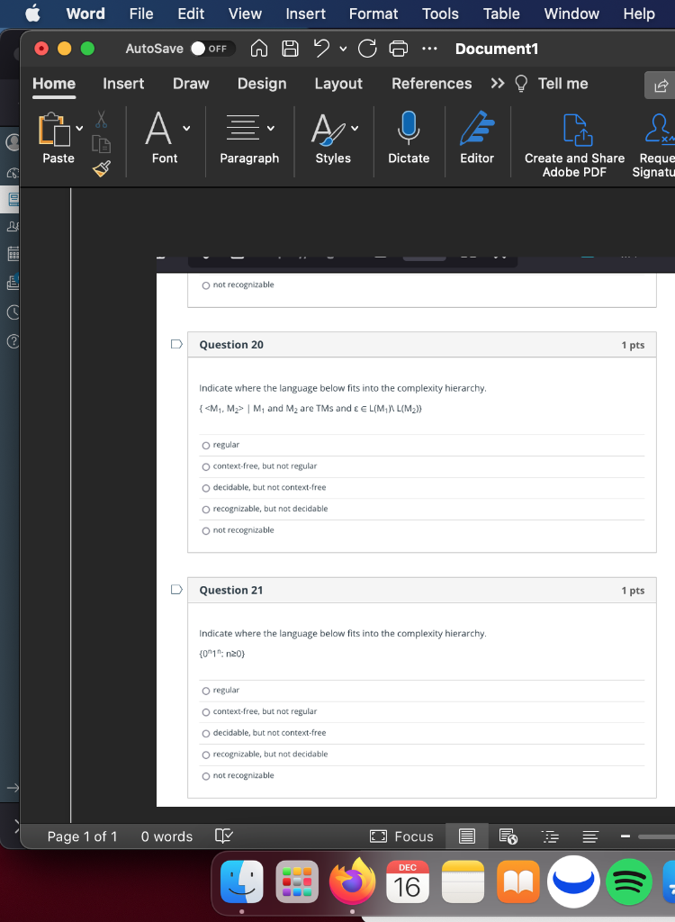 Solved Word File Edit View Insert Format Tools Table Window | Chegg.com