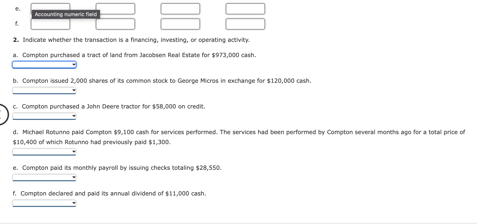 Solved Exercise 2-41 (Algorithmic) Transaction Analysis and | Chegg.com