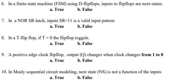 Solved 6. In a finite-state machine (FSM) using D-flipflops, | Chegg.com