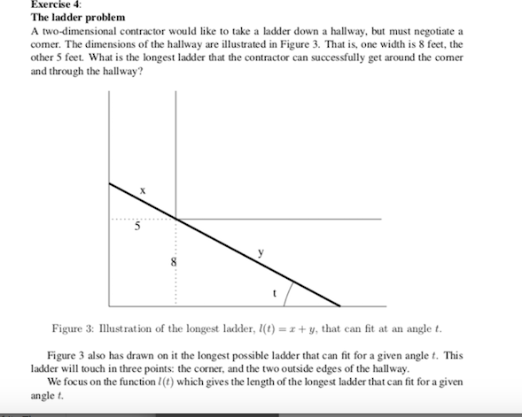 Exercise 4: The ladder problem A two-dimensional | Chegg.com