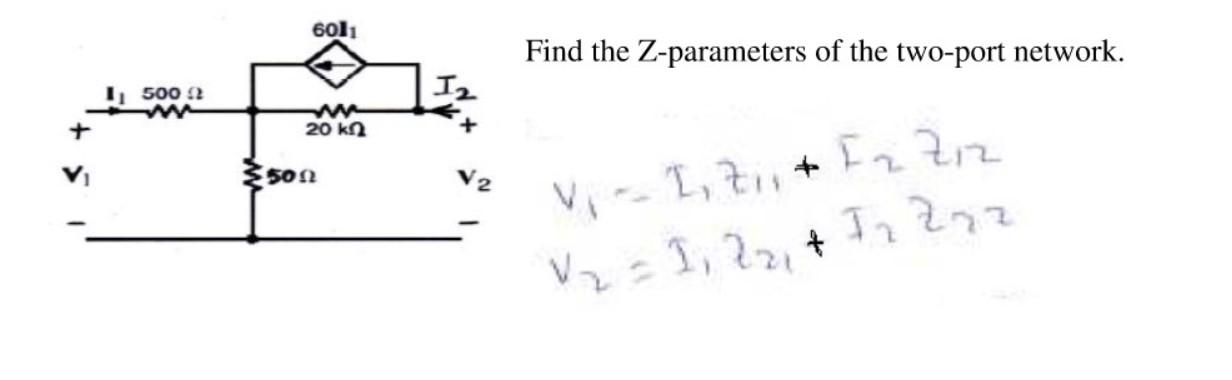 Solved 60li Find the Z-parameters of the two-port network. | Chegg.com