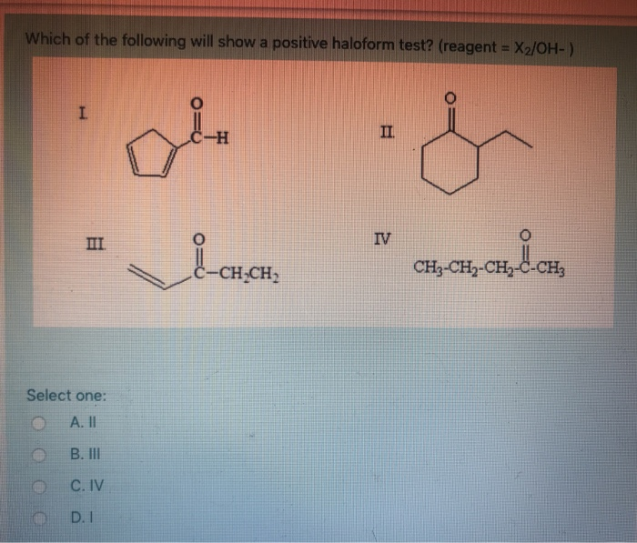 Solved hich of the following will show a positive haloform | Chegg.com