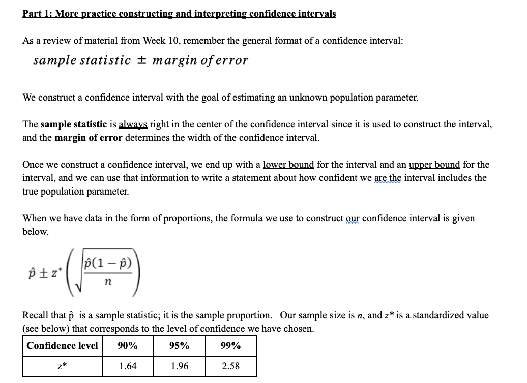 Solved Part 1: More practice constructing and interpreting | Chegg.com