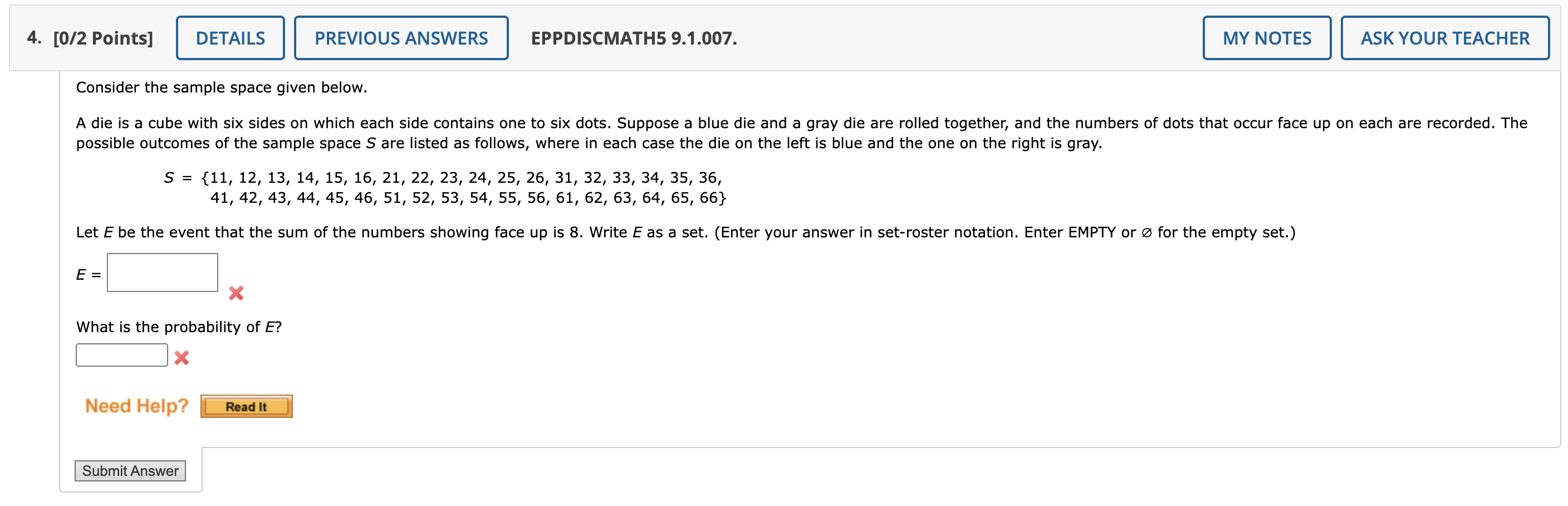 Solved 4. [0/2 Points] DETAILS PREVIOUS ANSWERS EPPDISCMATH5 | Chegg.com