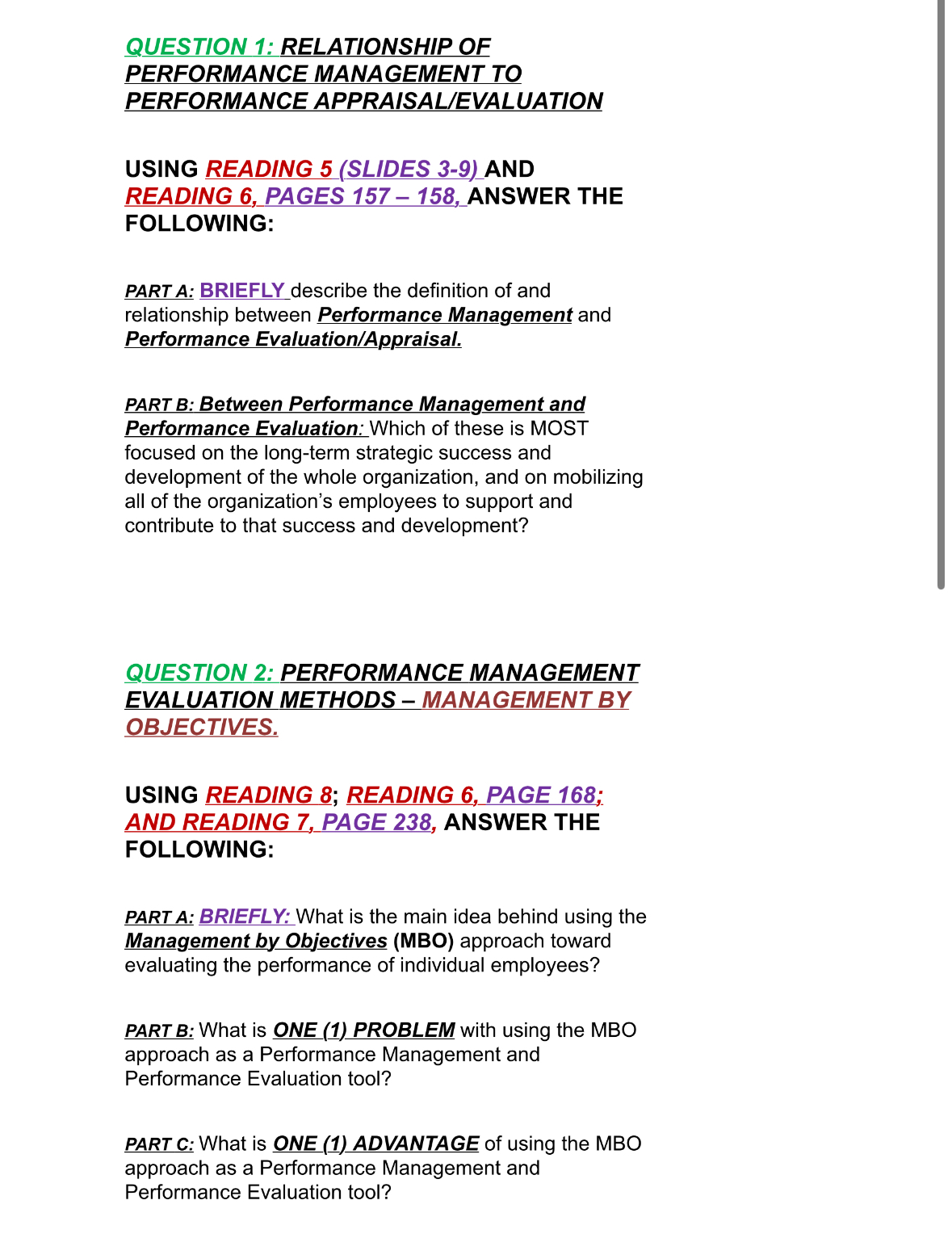 Solved QUESTION 1: RELATIONSHIP OFPERFORMANCE MANAGEMENT | Chegg.com