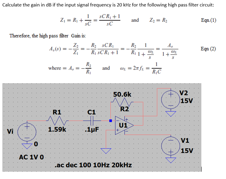 Solved Calculate the gain in dB if the input signal | Chegg.com