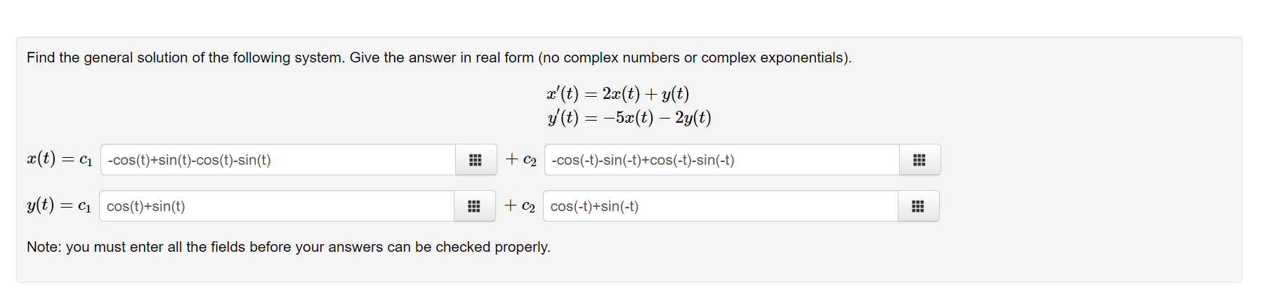 Solved Find the general solution of the following system. | Chegg.com
