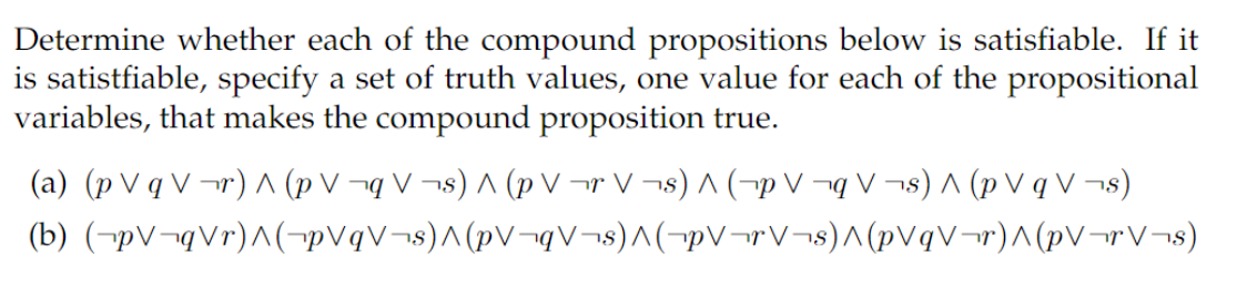 Solved Determine whether each of the compound propositions | Chegg.com