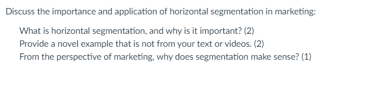 Solved Discuss the importance and application of horizontal | Chegg.com