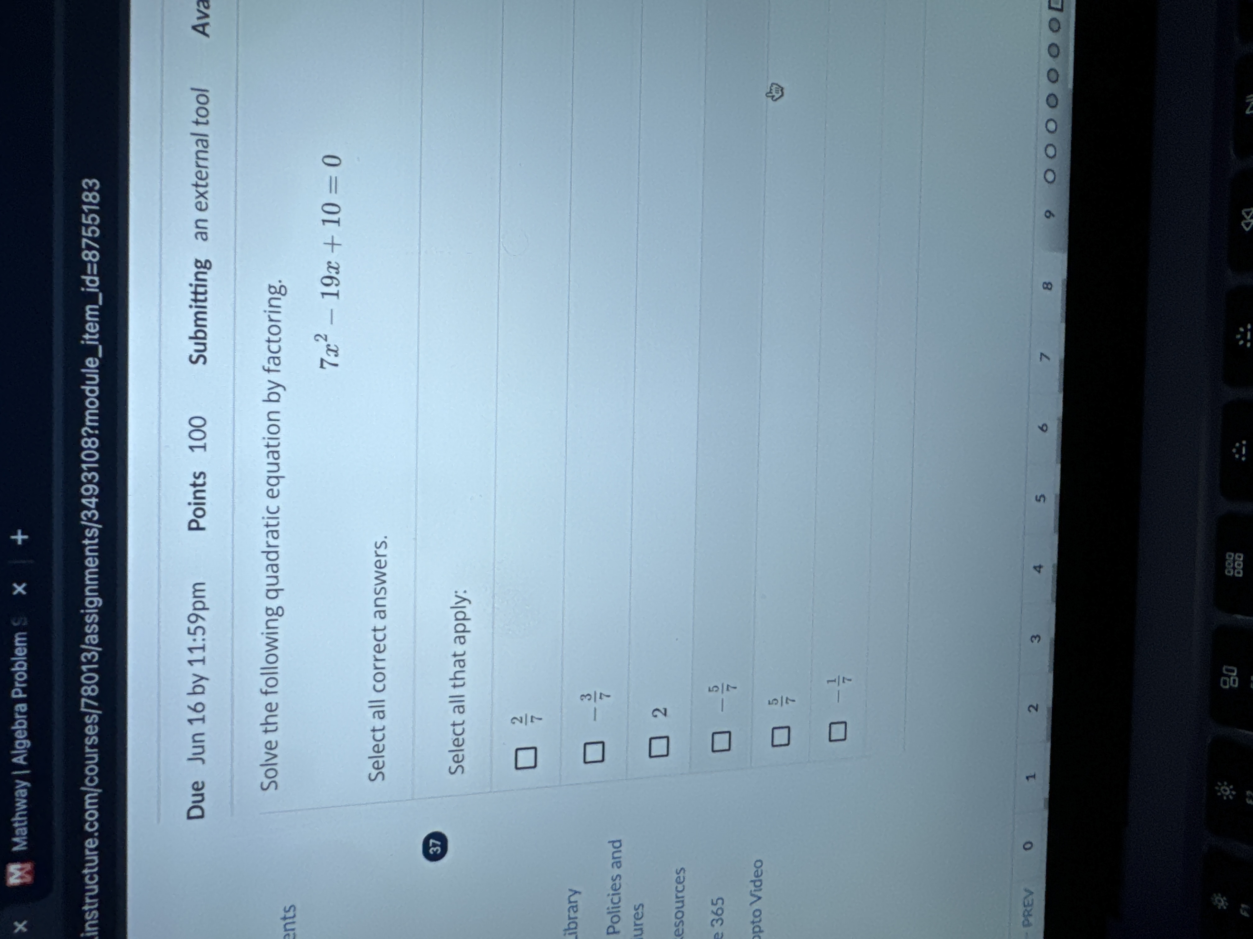 Solved Solve the following quadratic equation by | Chegg.com