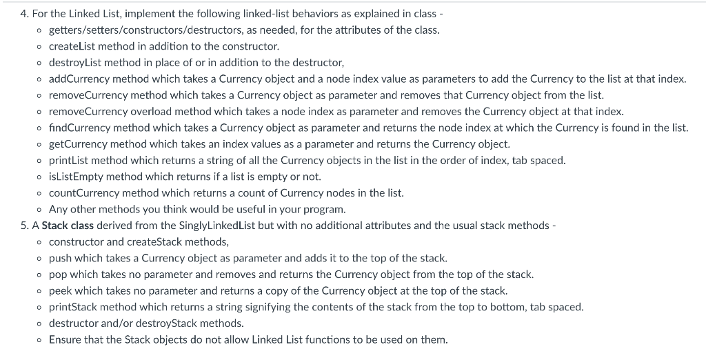 Solved For this assignment, you need to implement link-based | Chegg.com
