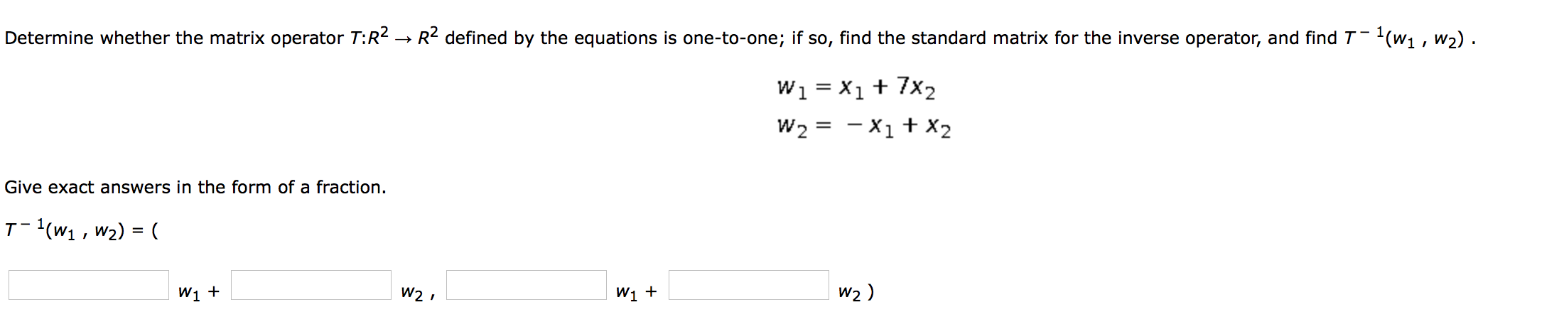 Solved Determine whether the matrix operator T:R? → R2 | Chegg.com