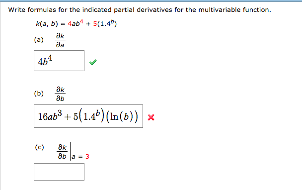 Solved Write formulas for the indicated partial derivatives | Chegg.com