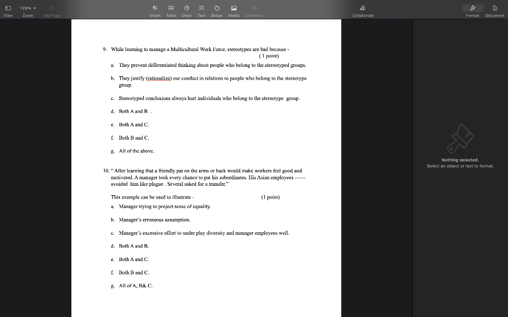 Solved View 125% Zoom Add Page 0: Ital e 83 O Insert Table | Chegg.com