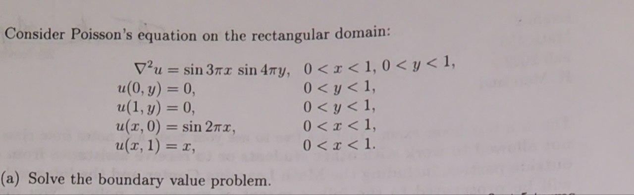 Solved Consider Poisson's equation on the rectangular | Chegg.com