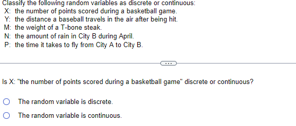 Classify The Following Random Variables As Discrete 