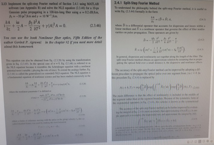 2 13 Implement The Split Step Fourier Method Of