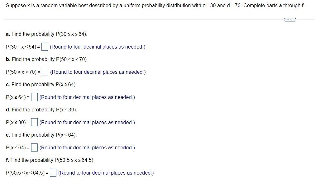Solved Suppose x is a random variable best described by a | Chegg.com