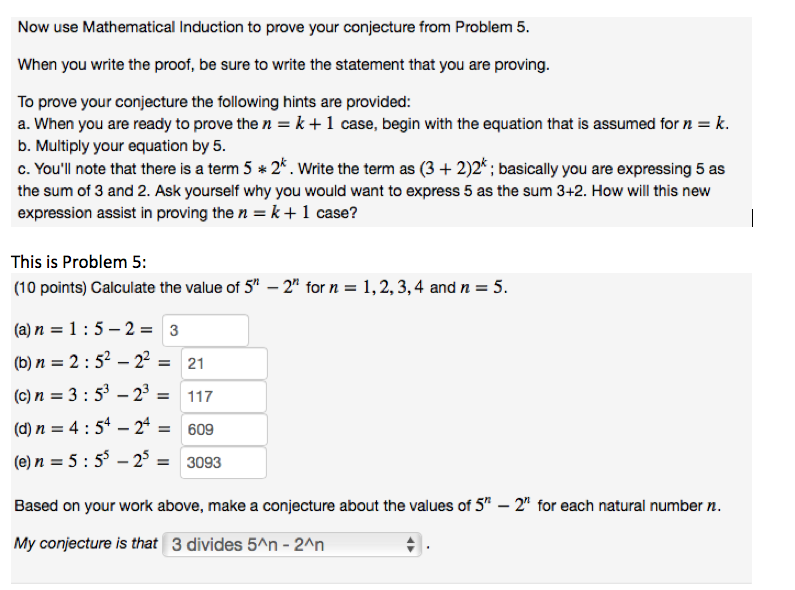 Solved Now use Mathematical Induction to prove your | Chegg.com