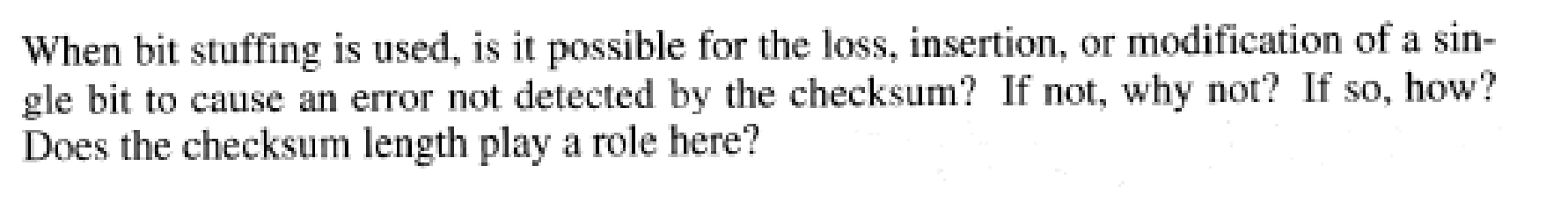 When bit stuffing is used, is it possible for the | Chegg.com