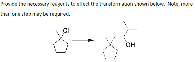 Solved Provide the necessary reagents to effect the | Chegg.com